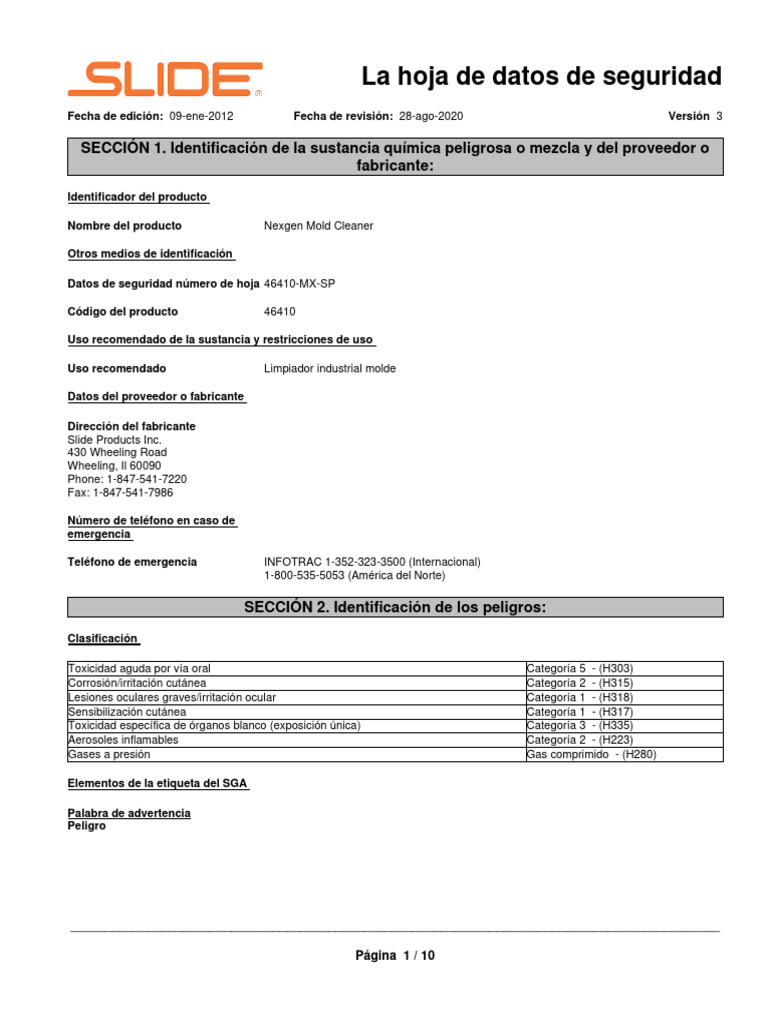 12 Nexgen Mold Cleaner | PDF | Combustión | Contaminación
