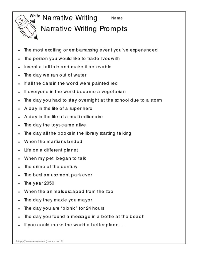 Narrative Writing Prompts | PDF
