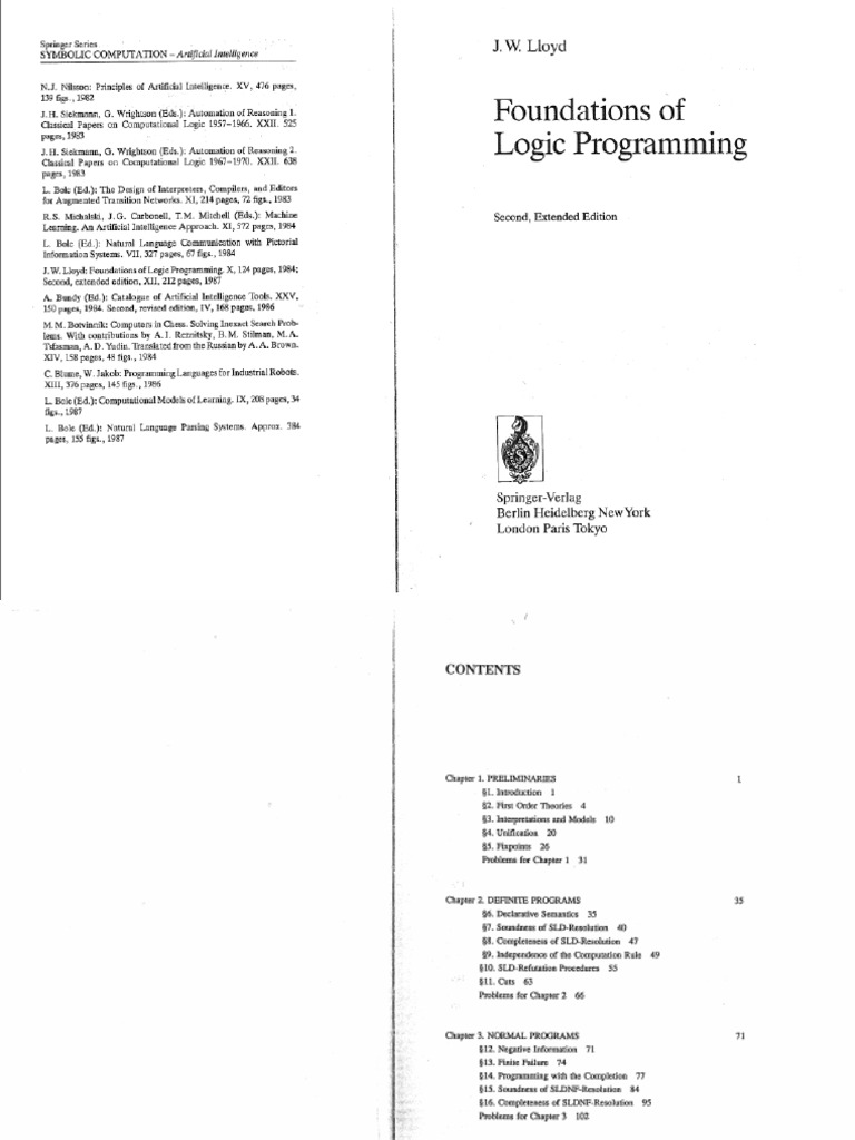 Foundations of Logic Programming | PDF