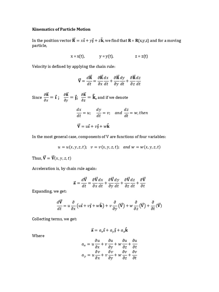 Kinematics of Particle Motion | PDF | Kinematics | Dynamics (Mechanics)