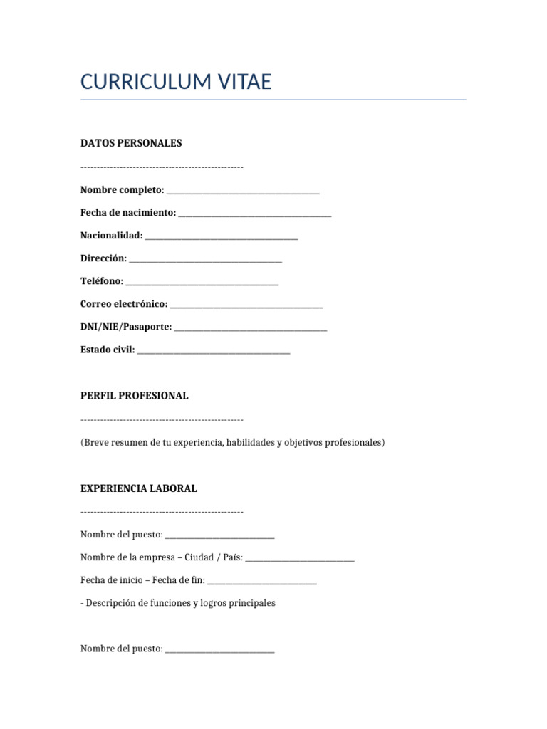 Plantilla CV Blanco | PDF