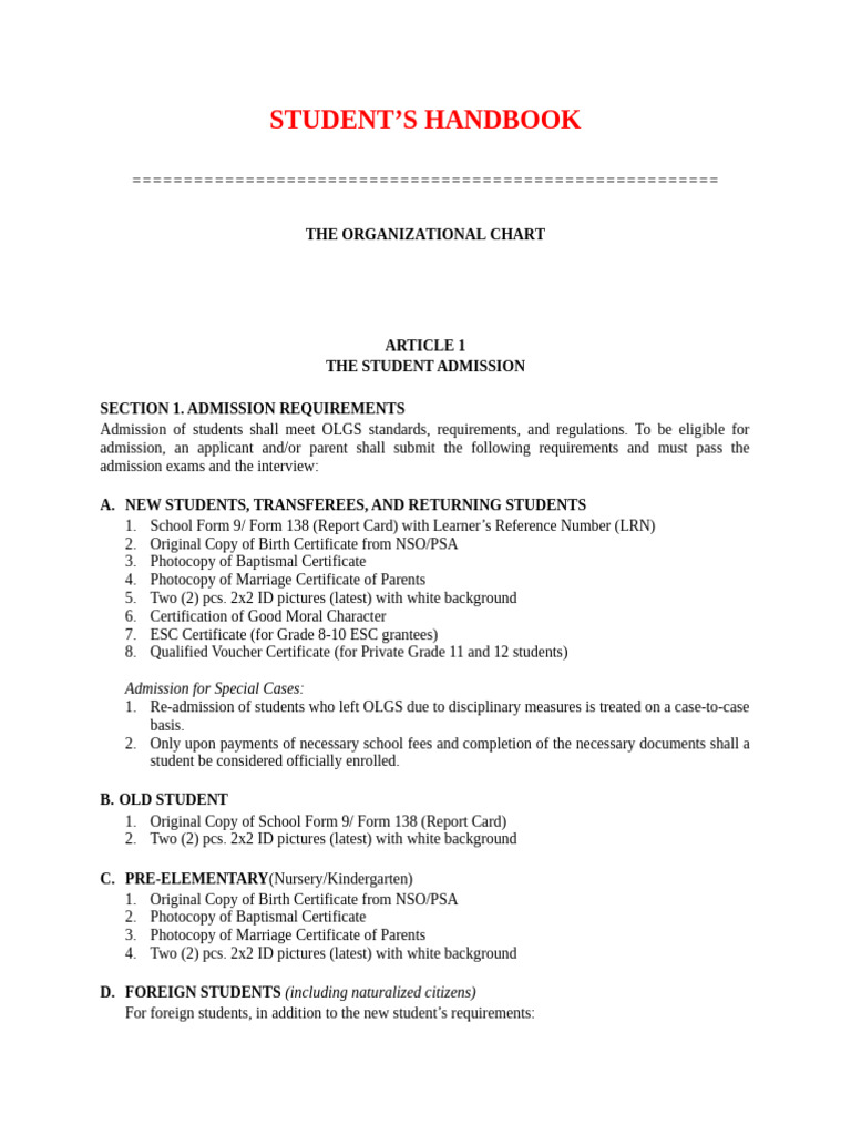 Student Handbook Edition 2025 | PDF | Curriculum | Payments