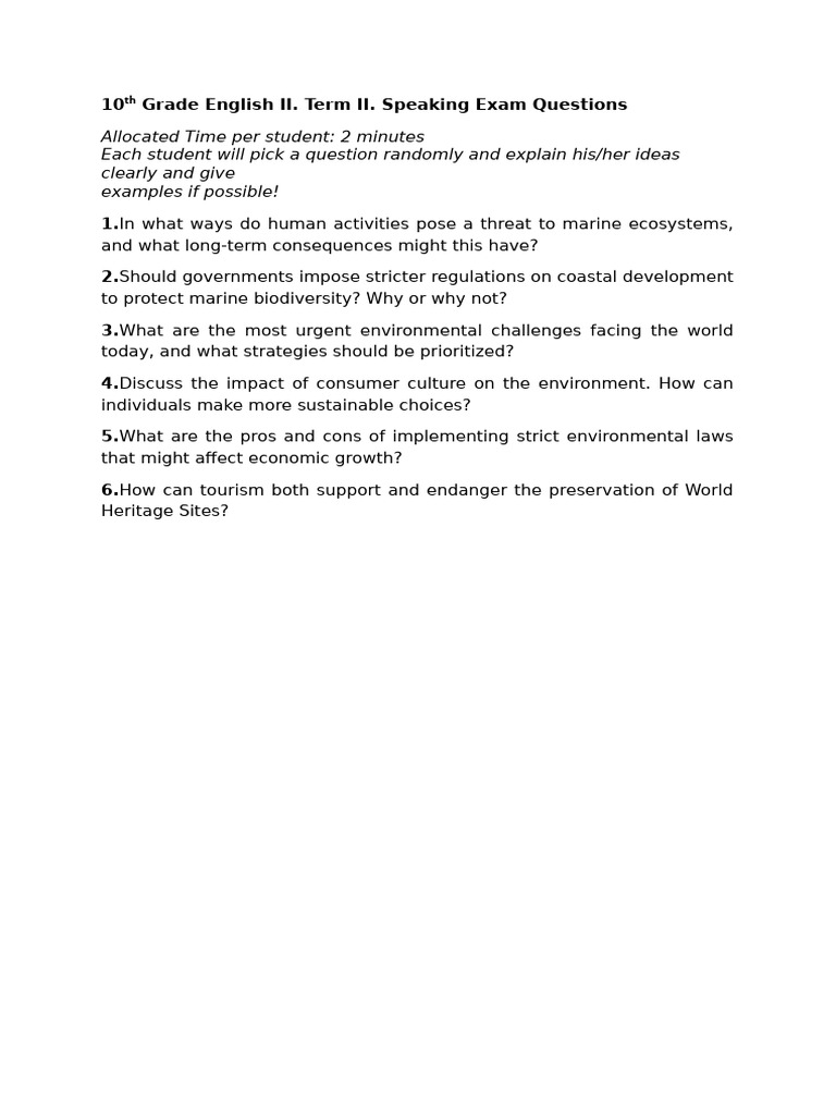 10th Grade English II | PDF