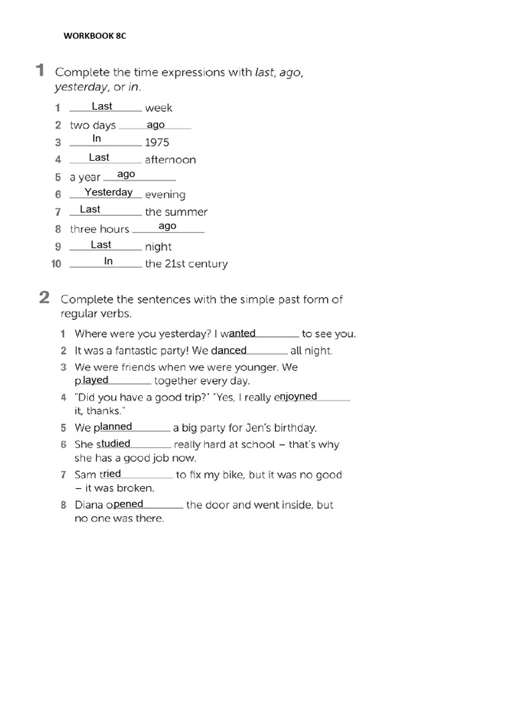 Workbook 8C - 2-7 | PDF