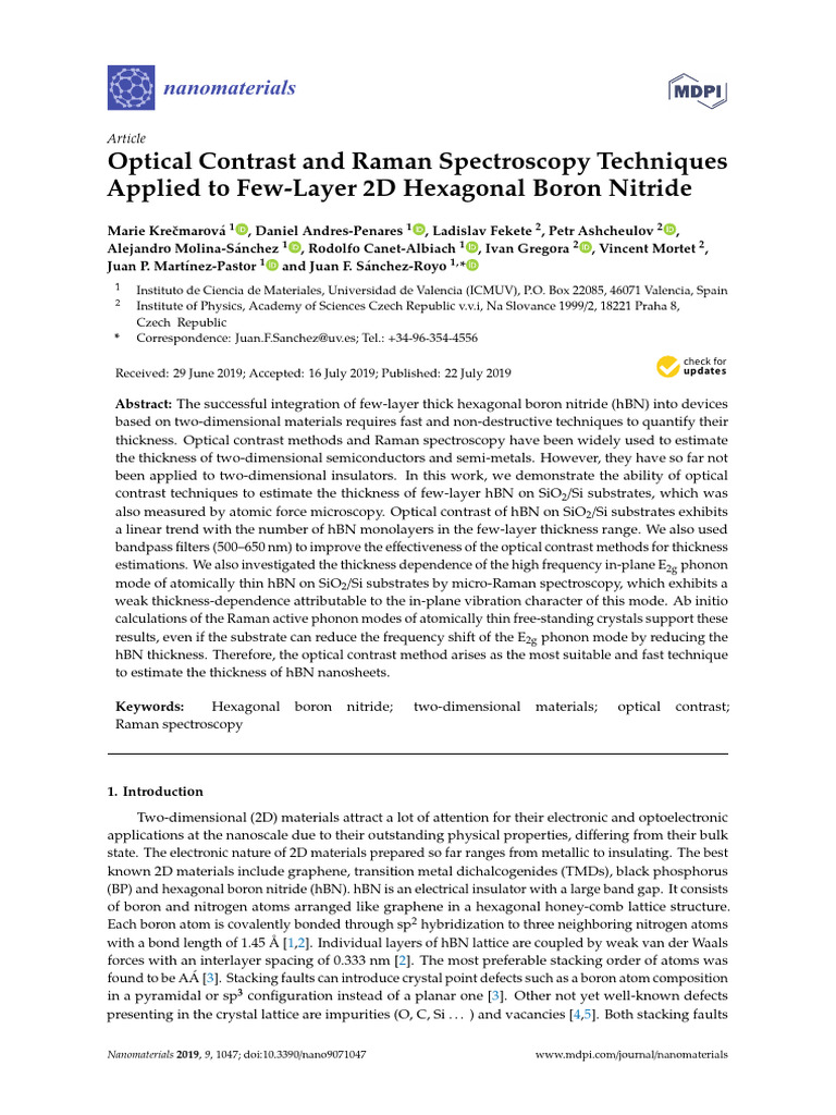 Optical Contrast and Raman Spectroscopy Techniques | PDF | Raman ...