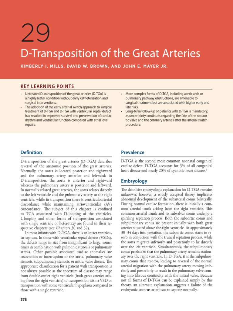 D-Transposition of the Great Arteries | PDF | Ventricle (Heart) | Heart ...