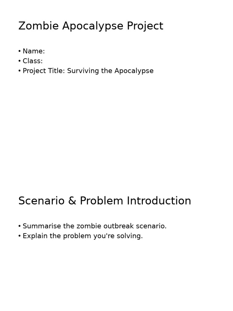 Zombie Apocalypse Folio Template 2 | PDF