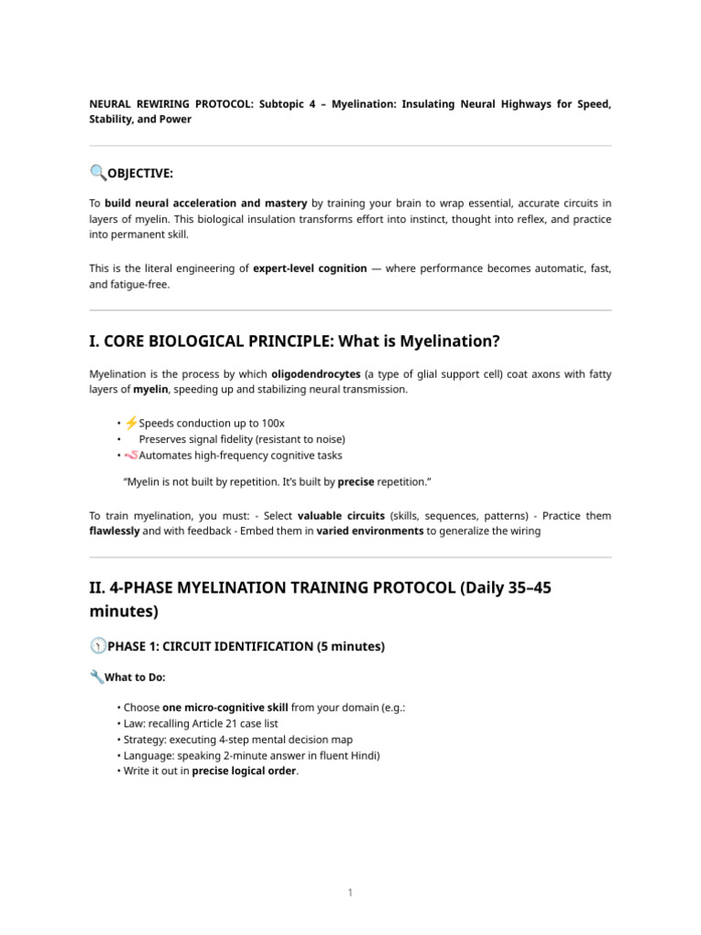 Neuroplasticity Training | PDF | Myelin | Brain