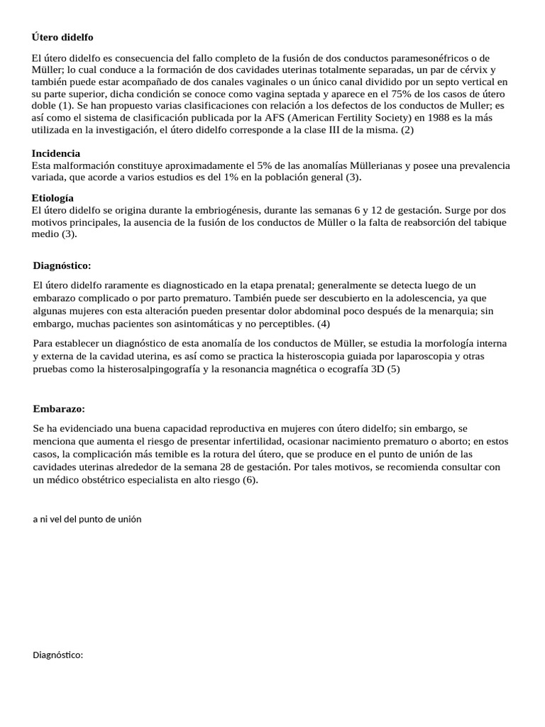 Útero Didelfo | PDF | El embarazo | Parto prematuro