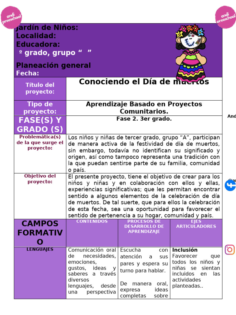 Proyecto Educativo: Día de Muertos | PDF