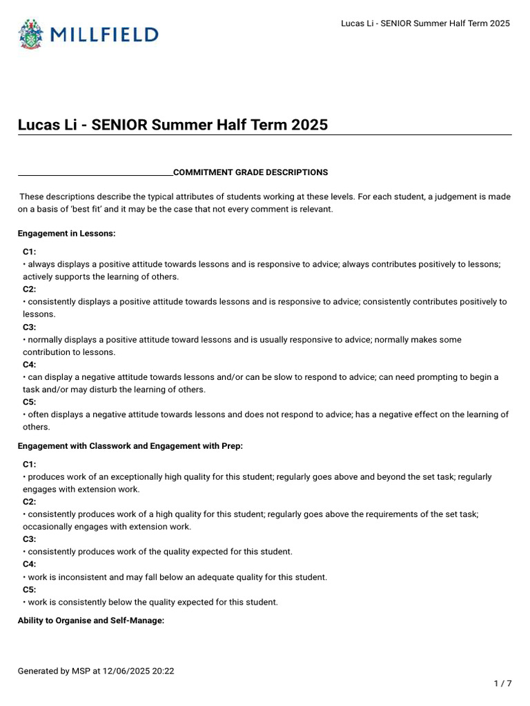 SENIOR Summer Half Term 2025 | PDF | Economics