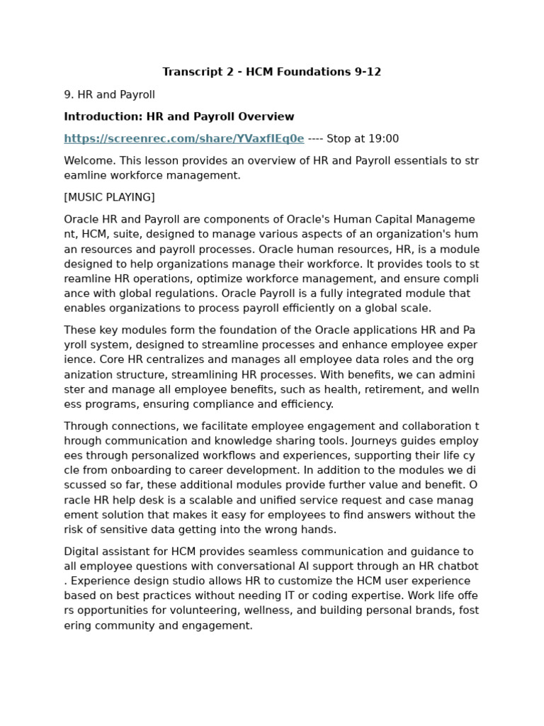 Transcript 2 - HCM Foundations 9-12 | PDF | Human Resource Management ...