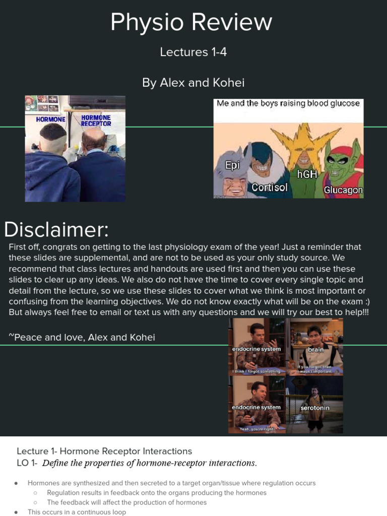 2024 Exam 5 Lectures 1-4 Physio | PDF | Pituitary Gland | Hypothalamus