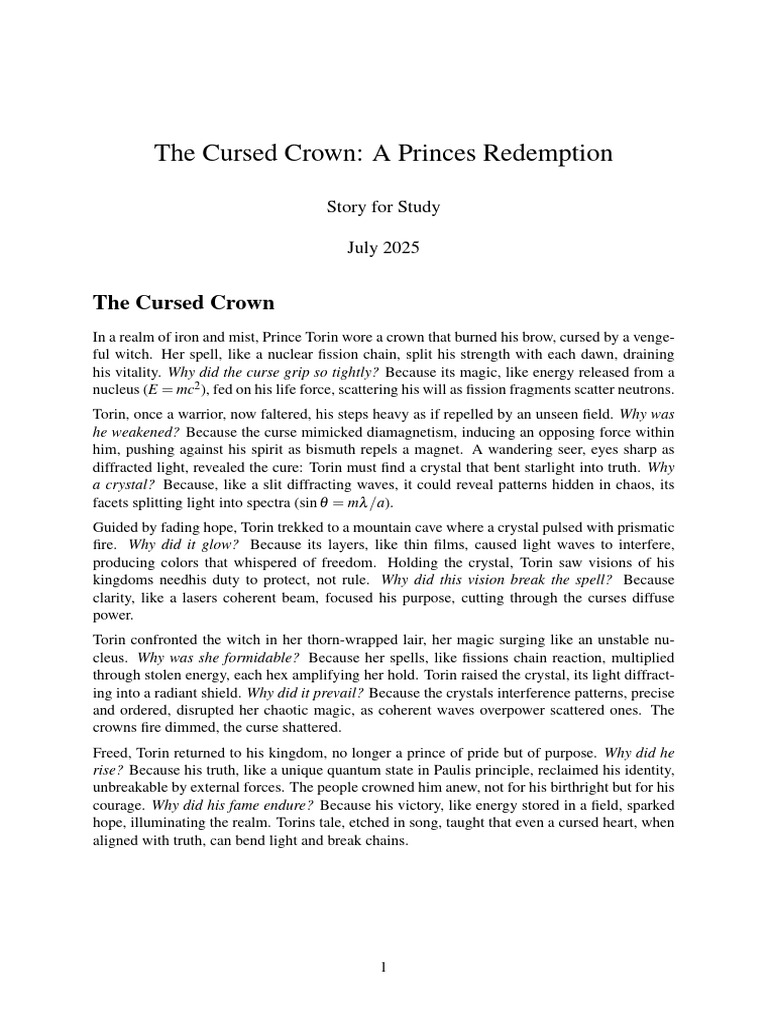Redemption of the Cursed Crown Prince | PDF | Diffraction | Nuclear Fission