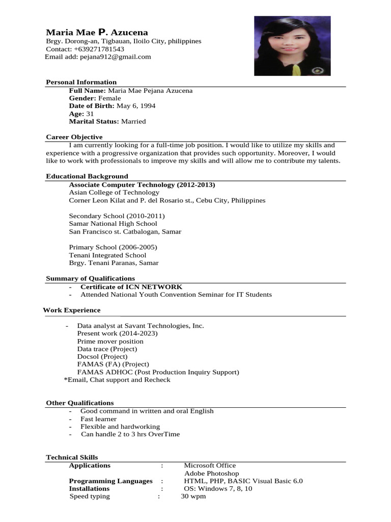 Maria Mae - Azucena | PDF