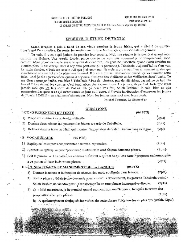 Tresors Comprehension 2011 | PDF