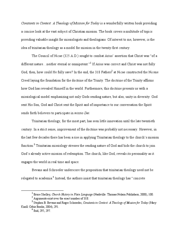 Trinitarian Model For Mission | PDF | Trinity | God