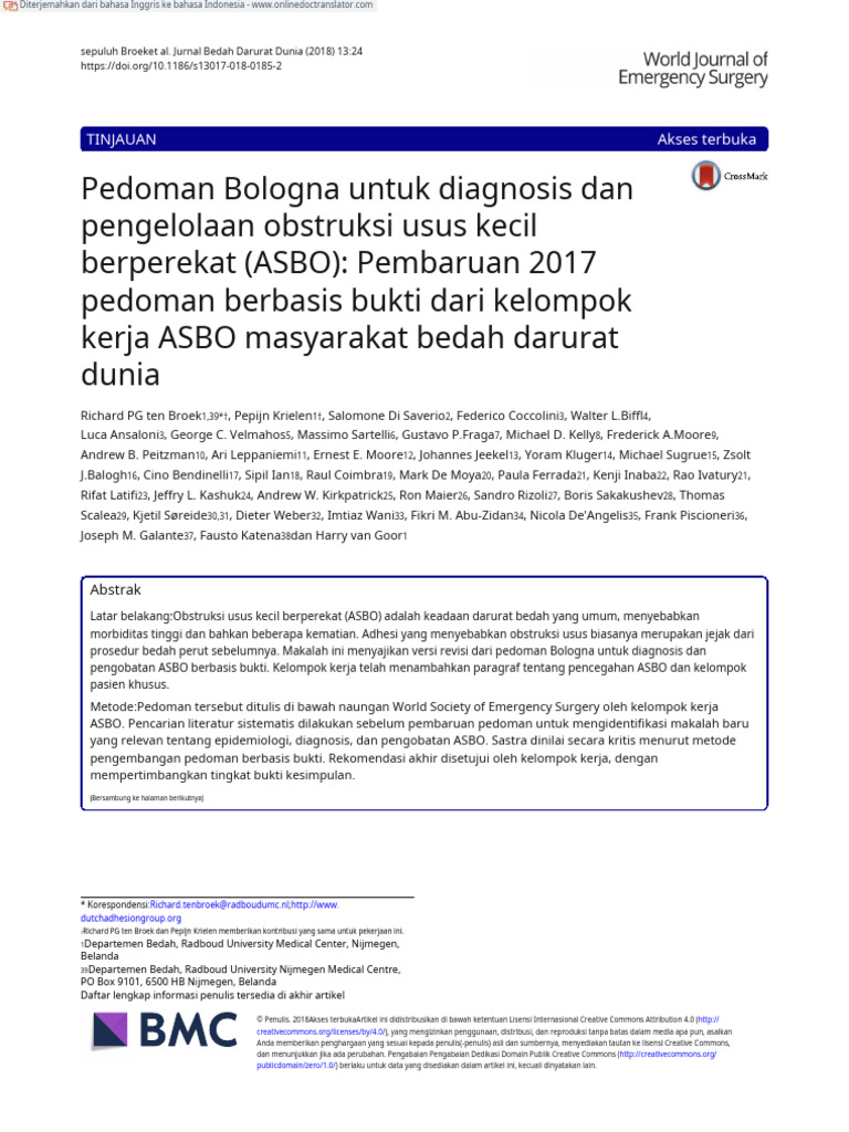 Bologna Guideline Diagnosis Dan Management ASBO | PDF