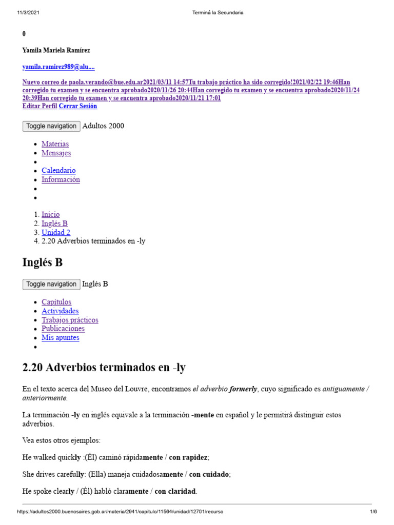 2.20 Adverbios Terminados en - Ly | PDF | Semántica | Sintaxis