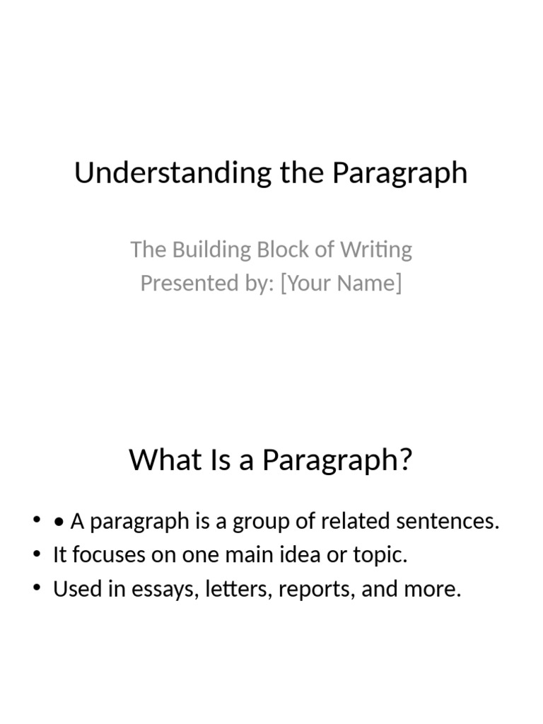 Paragraph Presentation 1 | PDF