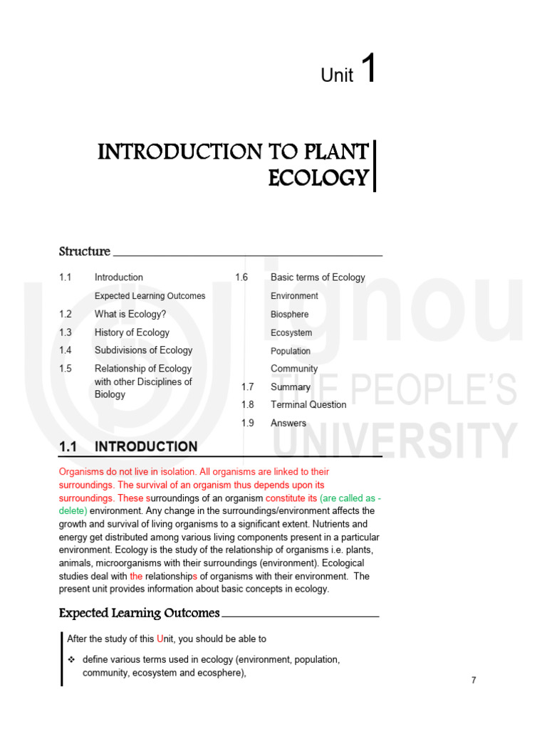 Introduction to Plant Ecology Concepts | PDF | Ecosystem | Ecology