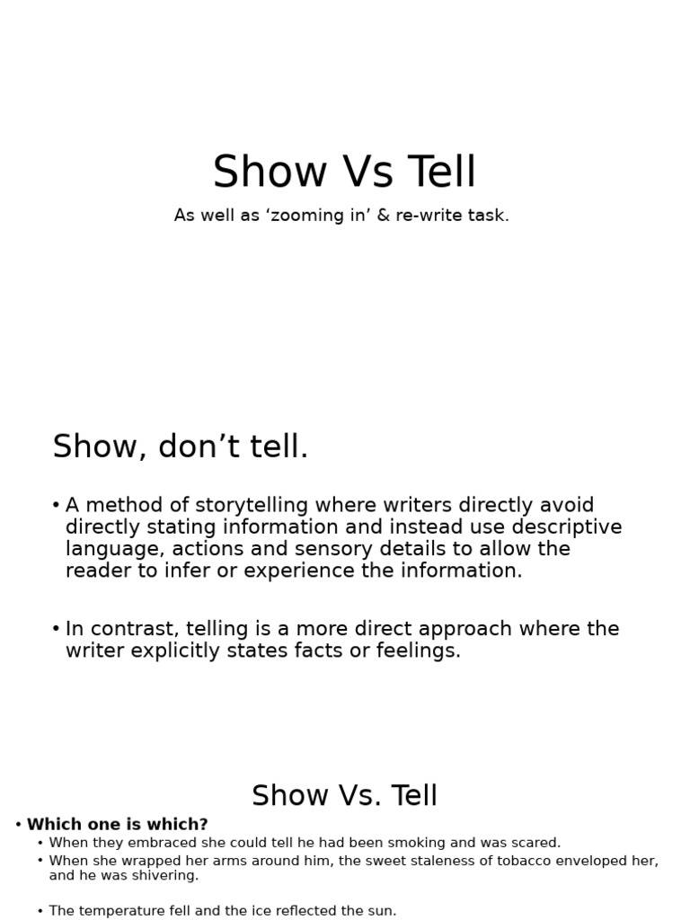 Mastering Show vs. Tell in Writing | PDF