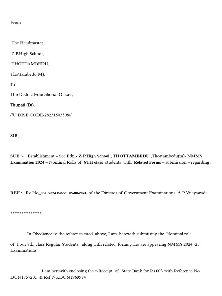 NMMS Covering Letter BONUPALLI 2024-25.doc - 20240930 - 125945 - 0000 | PDF