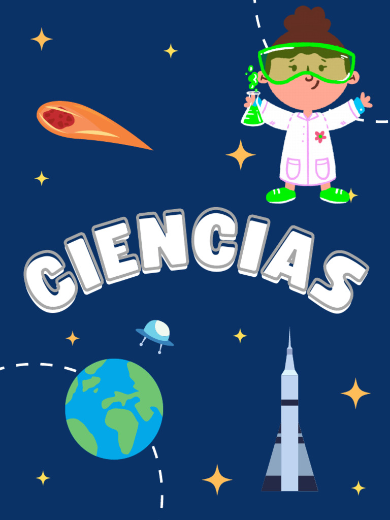 Teal White School Science Digital Notebook Cover | PDF