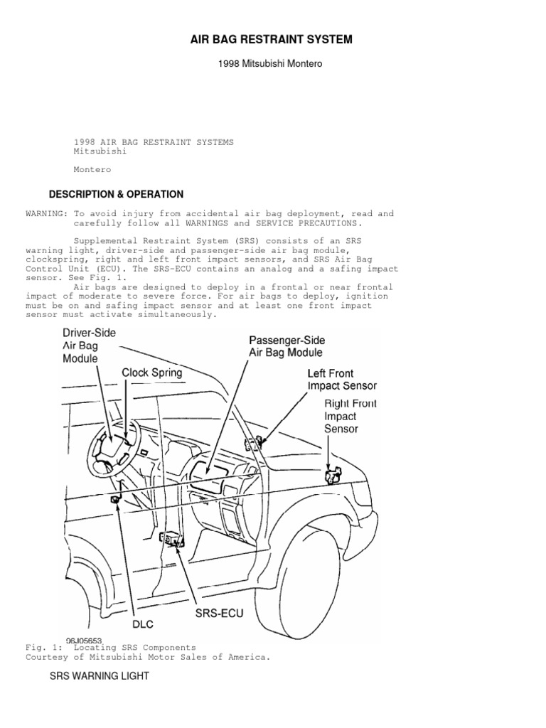 Air Bag Restraint System | PDF | Airbag | Electrical Connector