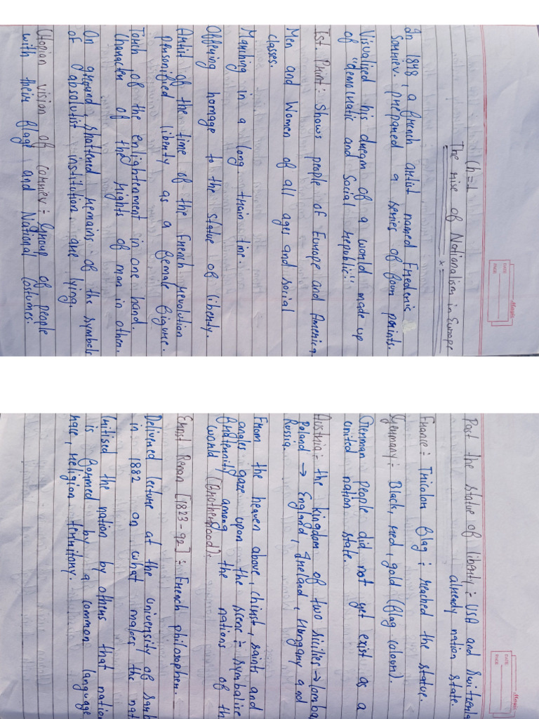 Class 10 History CH 1 Nationalism in Europe | PDF