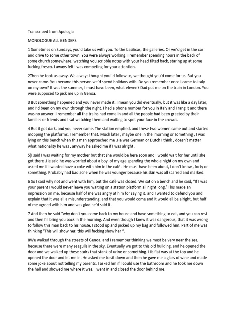 APOLOGIA Monologue-2 | PDF