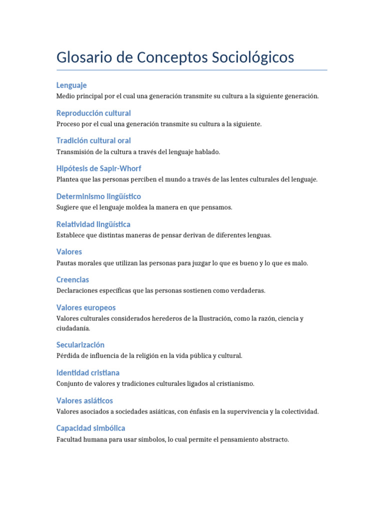 Glosario Sociologia Macionis Plummer | PDF