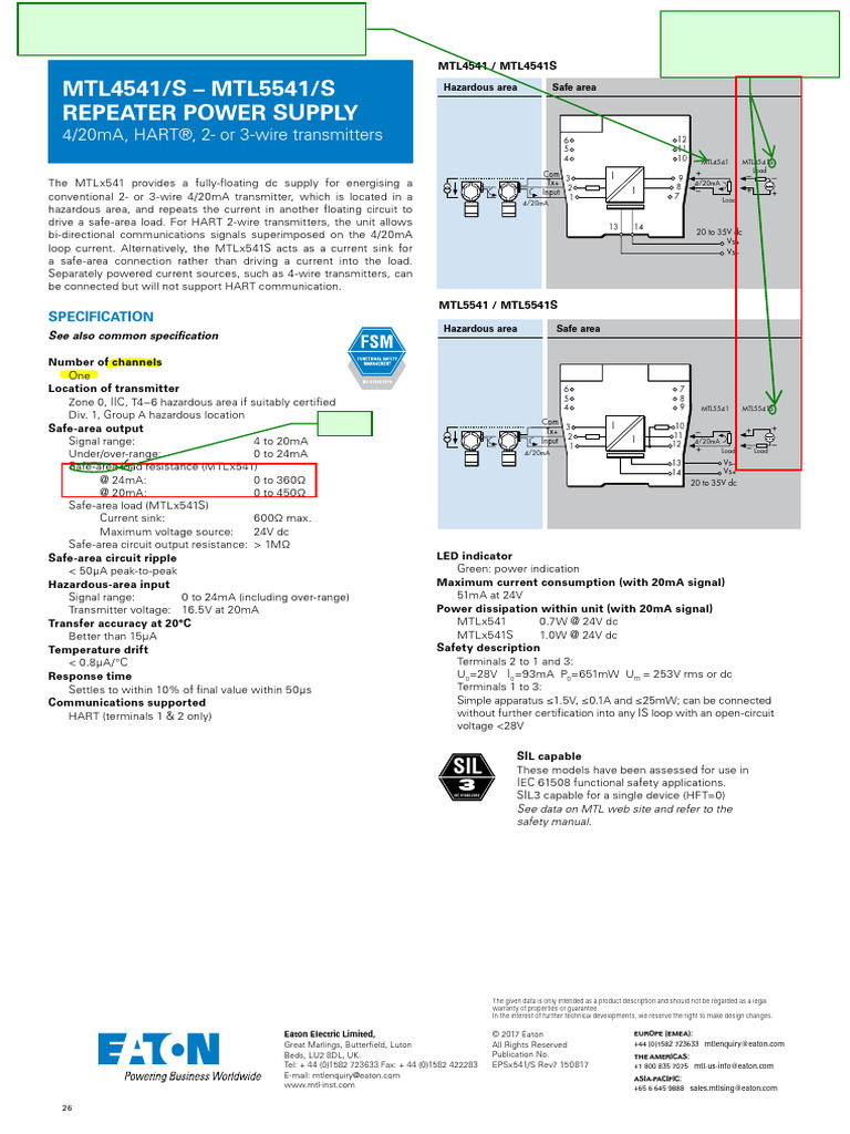MTL 5541 AI Zener or Galvanic Barrier | PDF | Direct Current ...