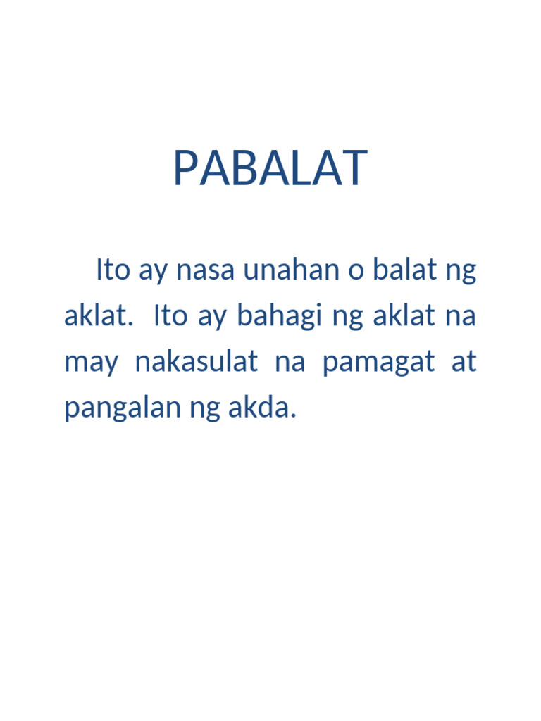 Bahagi NG Aklat | PDF