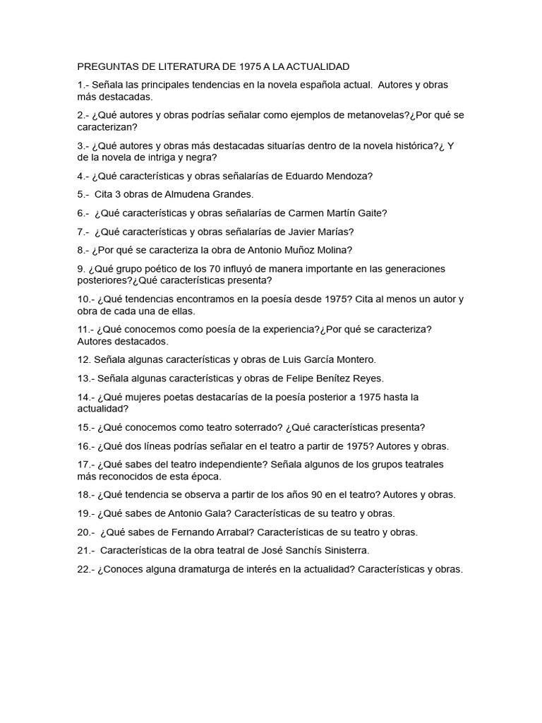 Preguntas Lit PDF | PDF