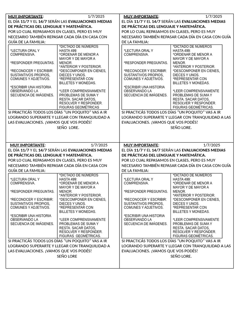 Tareas Repaso para Evaluaciones 1 de Julio 2025 | PDF | Matemáticas ...