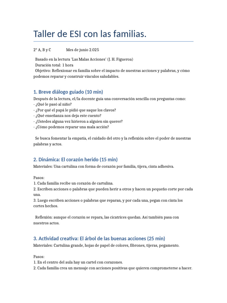 Taller ESI Segundo Grado | PDF