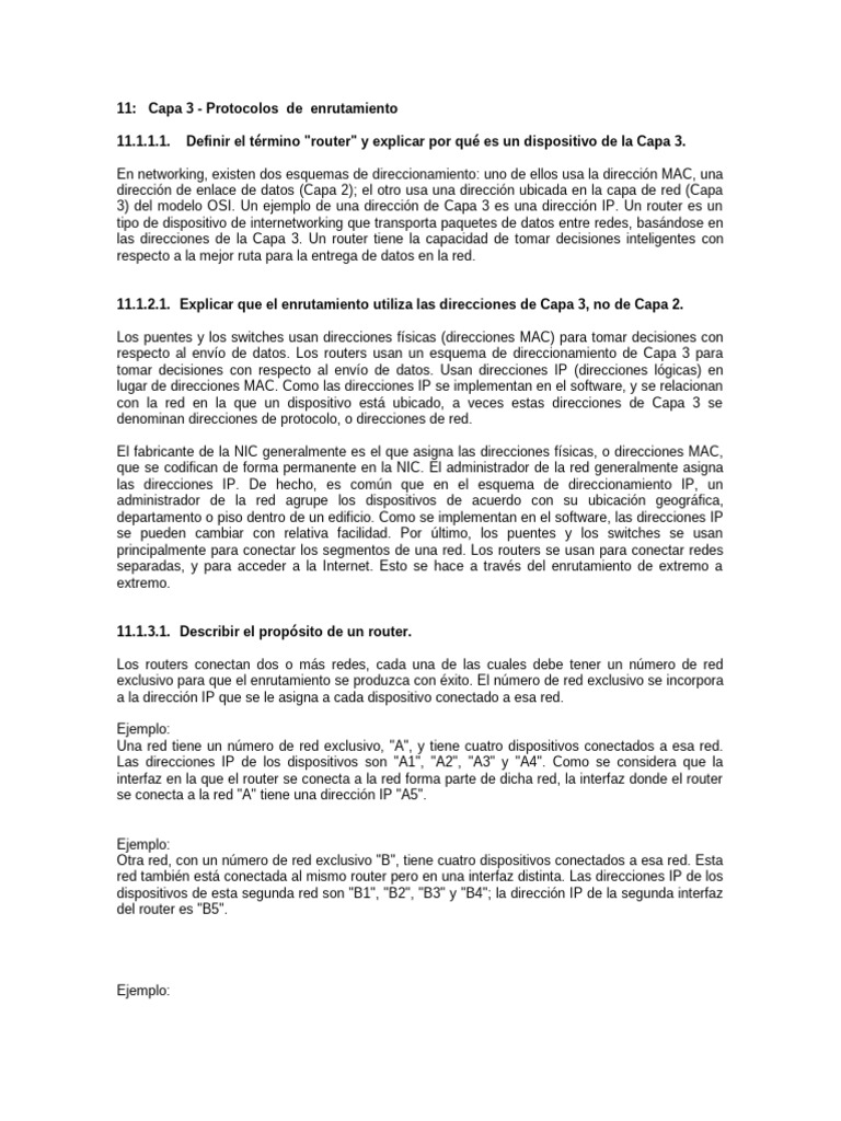 Capa 3 Protocolos de Enrutamiento | PDF | Enrutador (Computación) | Protocolos de internet
