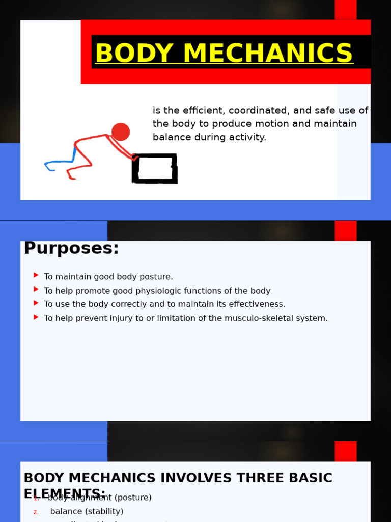 Body Mechanics Powerpoint | PDF | Anatomical Terms Of Motion | Center ...