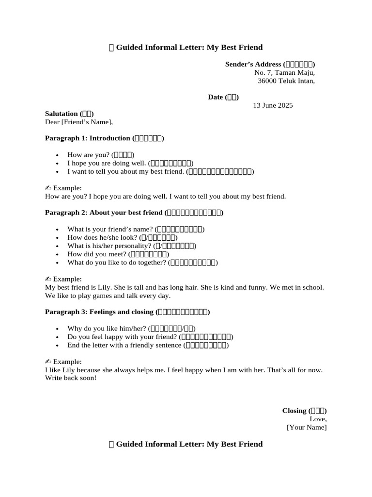 J1s Informal Letetr | PDF | Written Communication | Letters (Message)