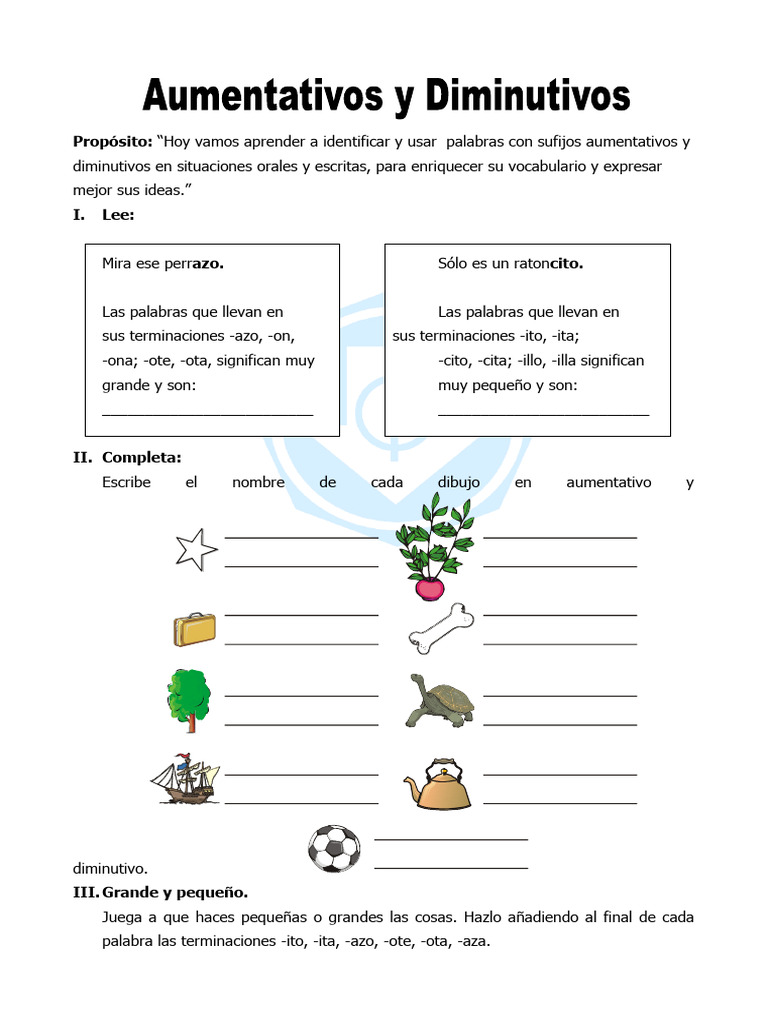Aumentativos y Diminutivos | PDF