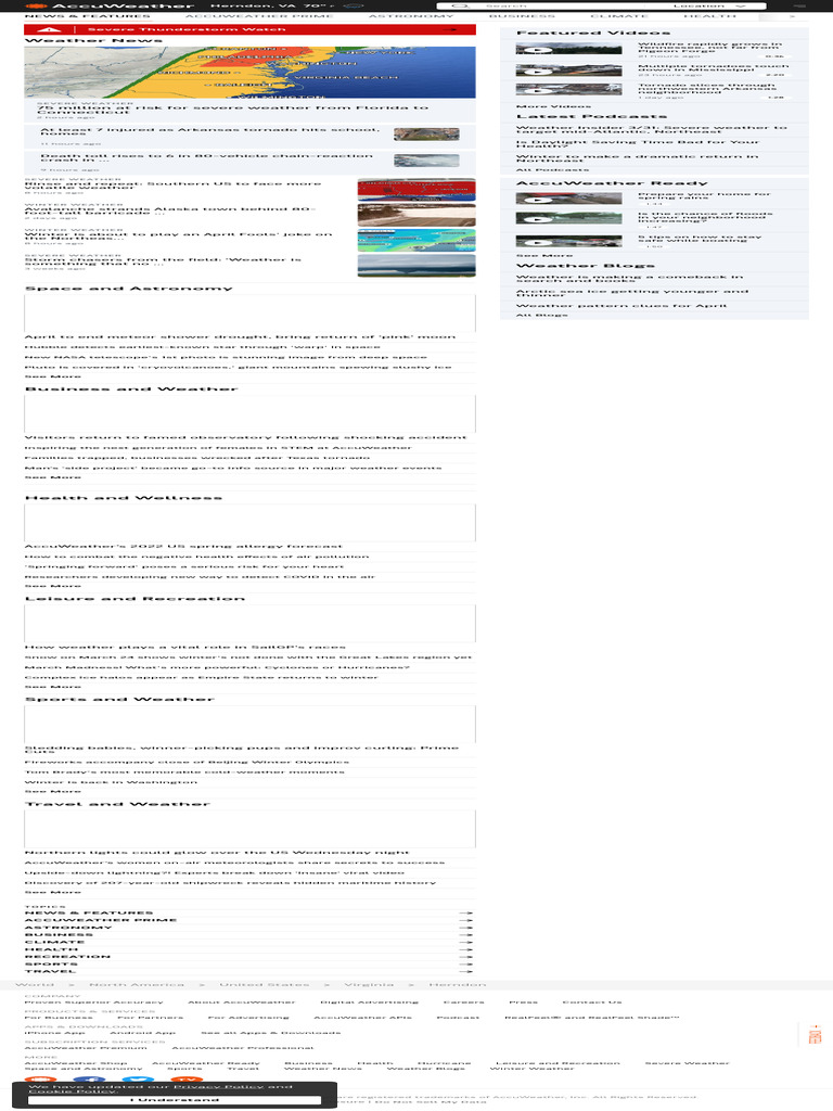 Current Weather News AccuWeather | PDF | Natural Hazards | Branches Of Meteorology