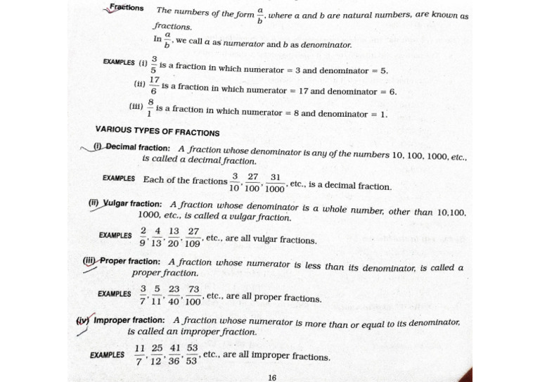 Class 7 Fraction | PDF