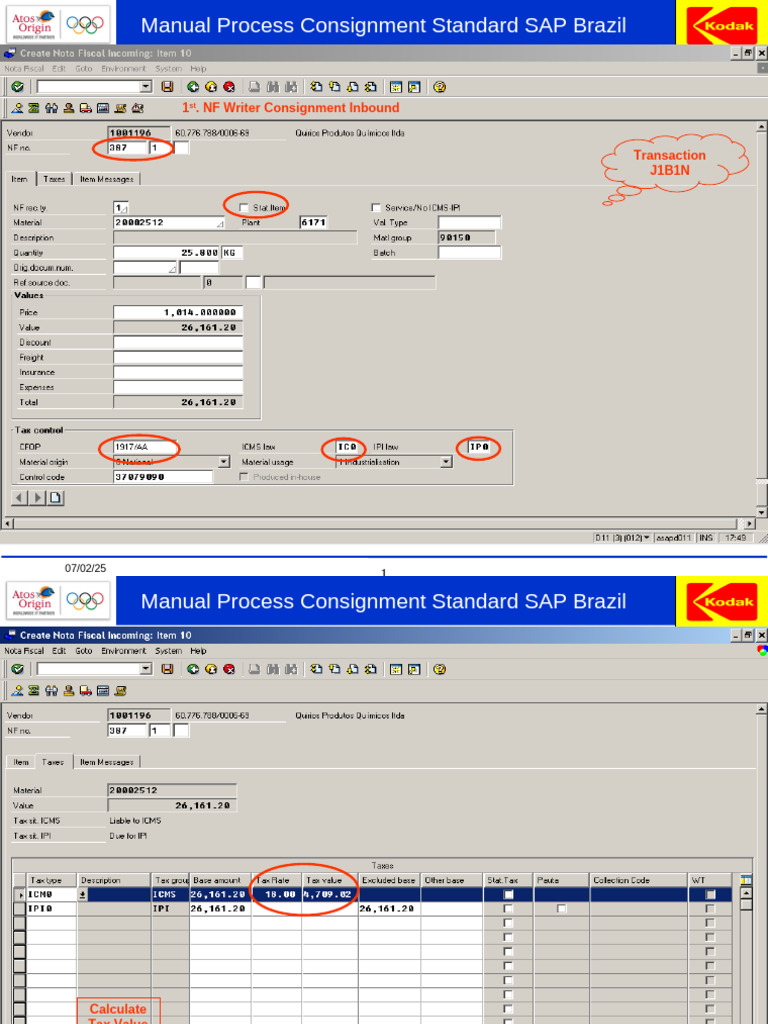 1st. NF Writer_Process Consignment Brazil_Sap_Standard | PDF