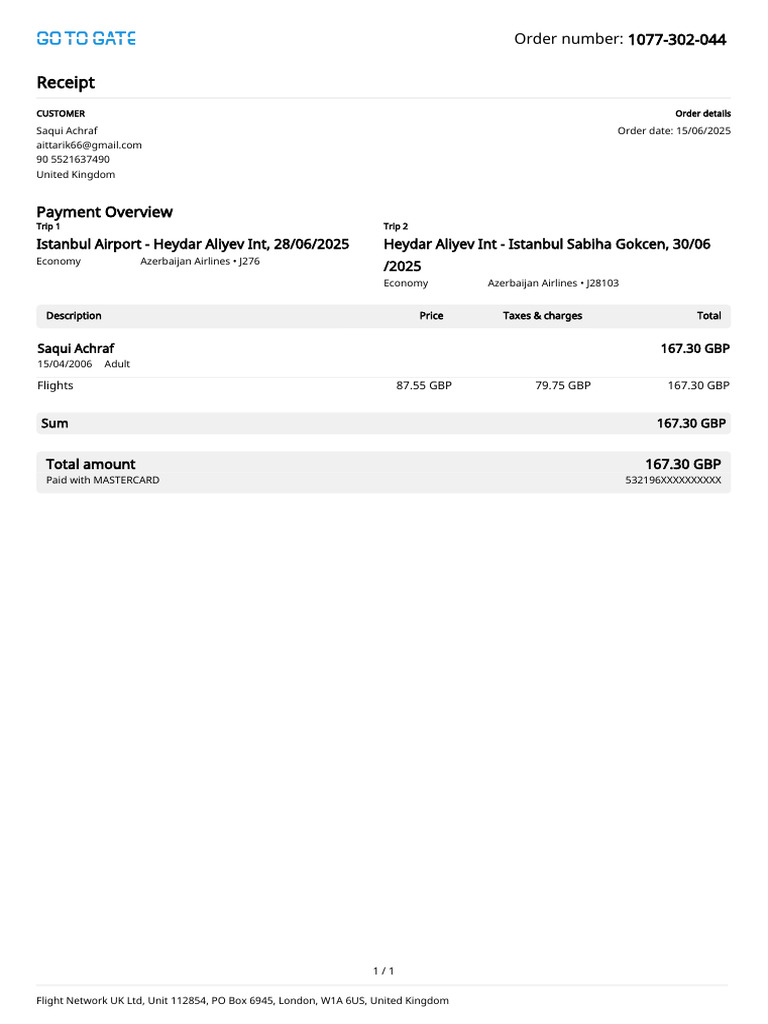 Receipt - 1077 302 044 | PDF