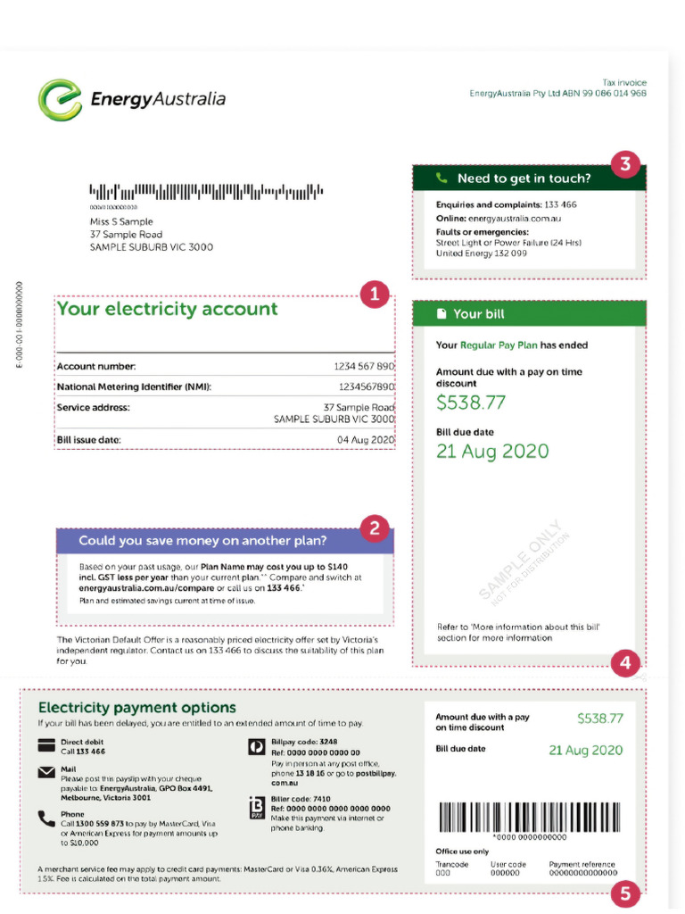 Energy Australia Electricty Bill Template | PDF