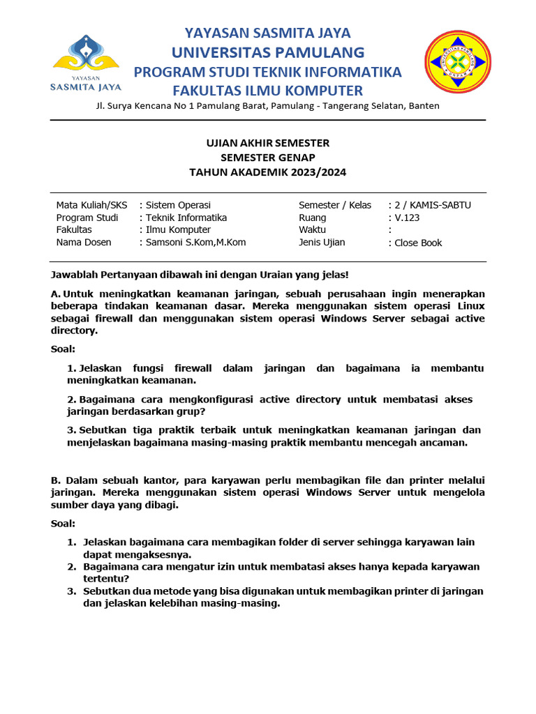 Teguh Riyan Susanto UAS Sistem Operasi | PDF