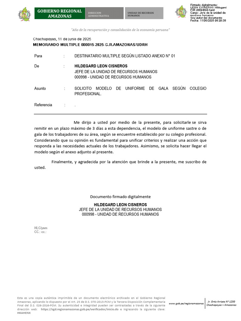 Memorando Multiple r3773 2025 Udrh | PDF