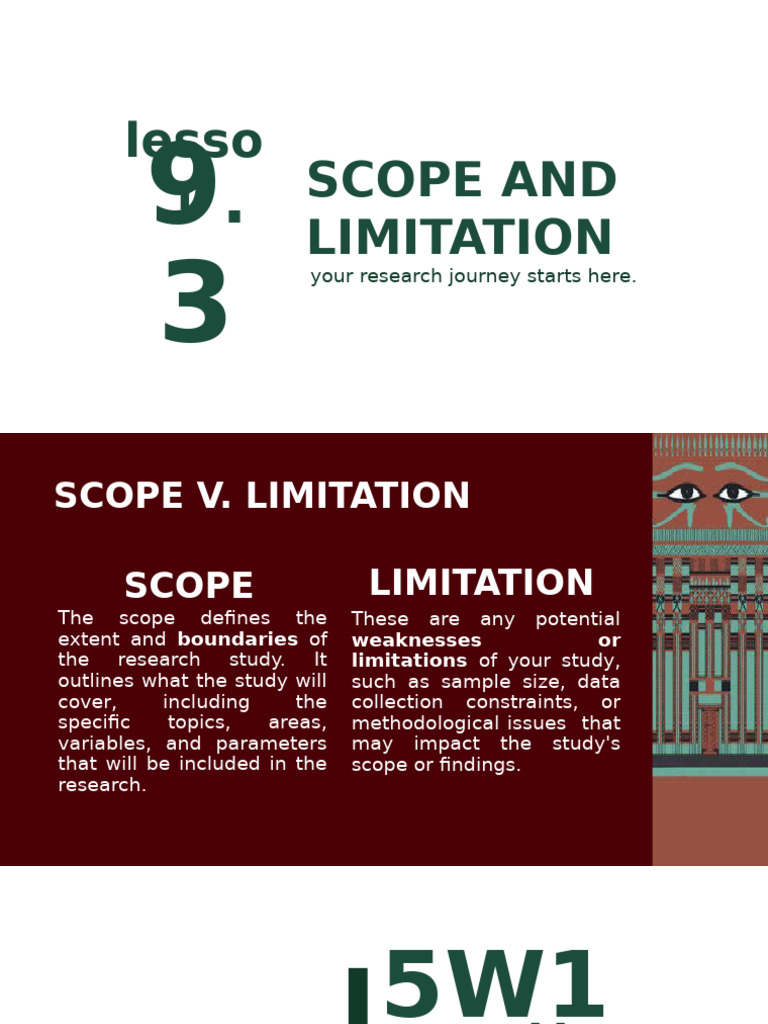 Lesson 9.3 Scope and Delimitation 1 | PDF | Qualitative Research ...