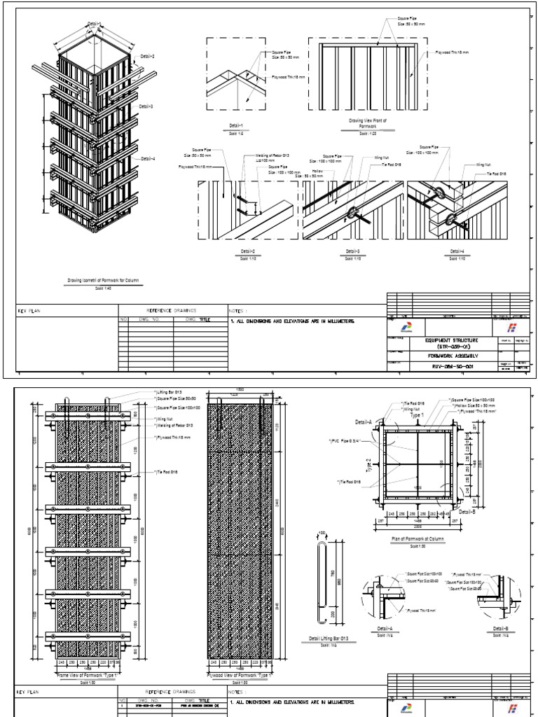 Shop Drawing Formwork of Pedestal & Column - STR-059!01!27012021 | PDF ...